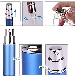 GOLF 6pcs 6ml Portable Mini Refillable Perfume Scent Aftershave Atomizer Empty Spray Bottle with 2 Funnel Filler for Travel Purse