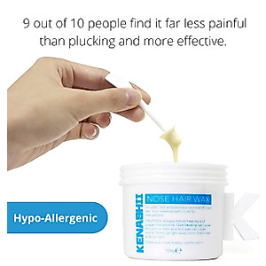 Kenashii Nose Waxing Kit and 60 Grip n' Rip Nasal Wax Applicators Bundle, 100g of Wax, 12 Mustache Protectors, Balm Wipes and Radical Carry Bag, Total of 84 Applicators