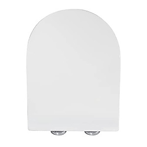 UF080 18.25" Elongated U Shape Toilet Seat Soft Close Quick Release UF Heavy Duty Bigger Cover White