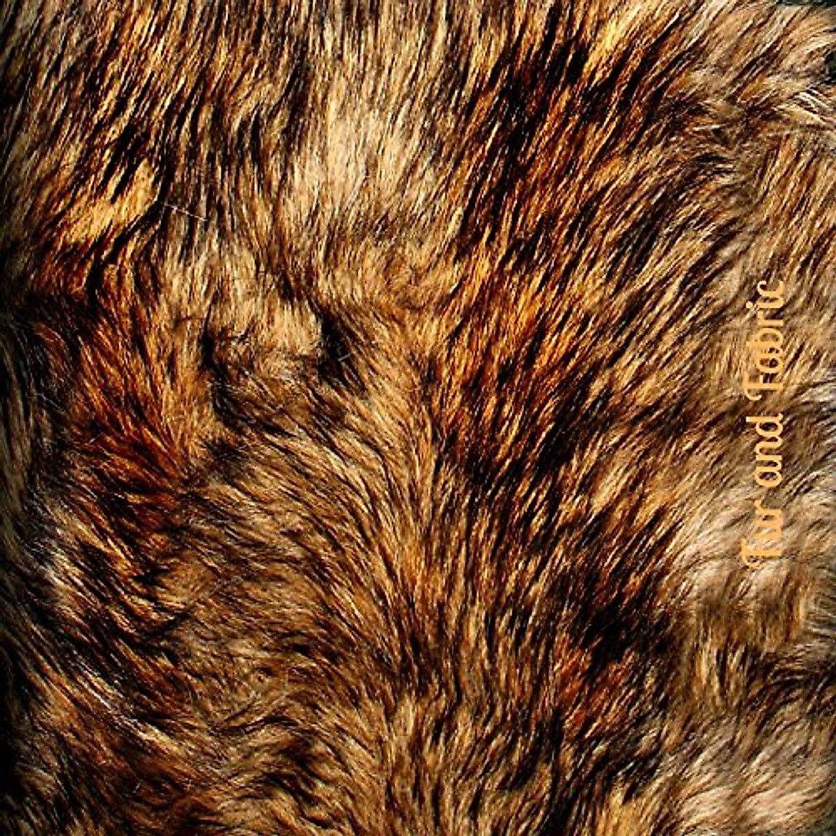Fur Accents Shag Area Rug - Golden Brown Wolf Luxury Fur Carpet - Soft Faux Fur Sheepskin - Rectangle Accent Rug (5'x6')