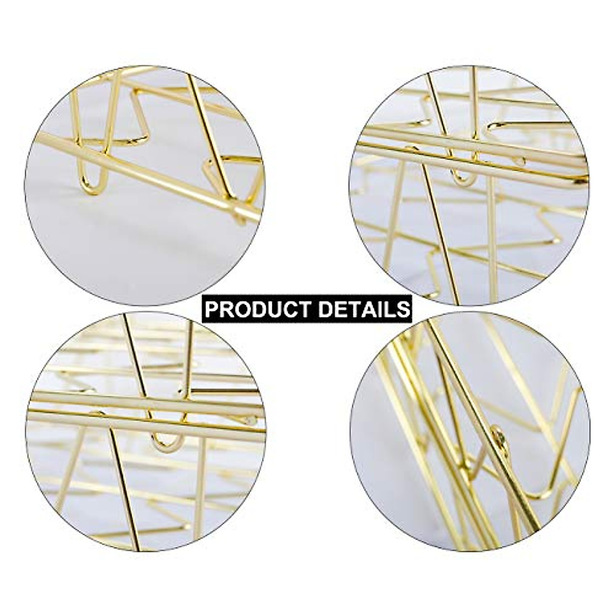 PAG Desktop File Organizer Metal Stackable Letter Tray Paper Holder Rack, 2 Pack, Gold