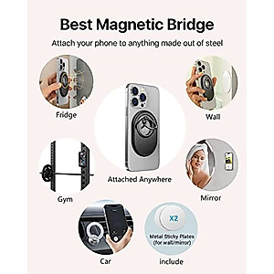 [2023 Newest] andobil Easyfly Magnetic Phone Grip [Strongest Magnet Power] Gym Cell Phone Finger Ring Holder Compatible with MagSafe iPhone 14 Pro Max 14 13 12, Rotate Kickstand, Carbon Fiber Design