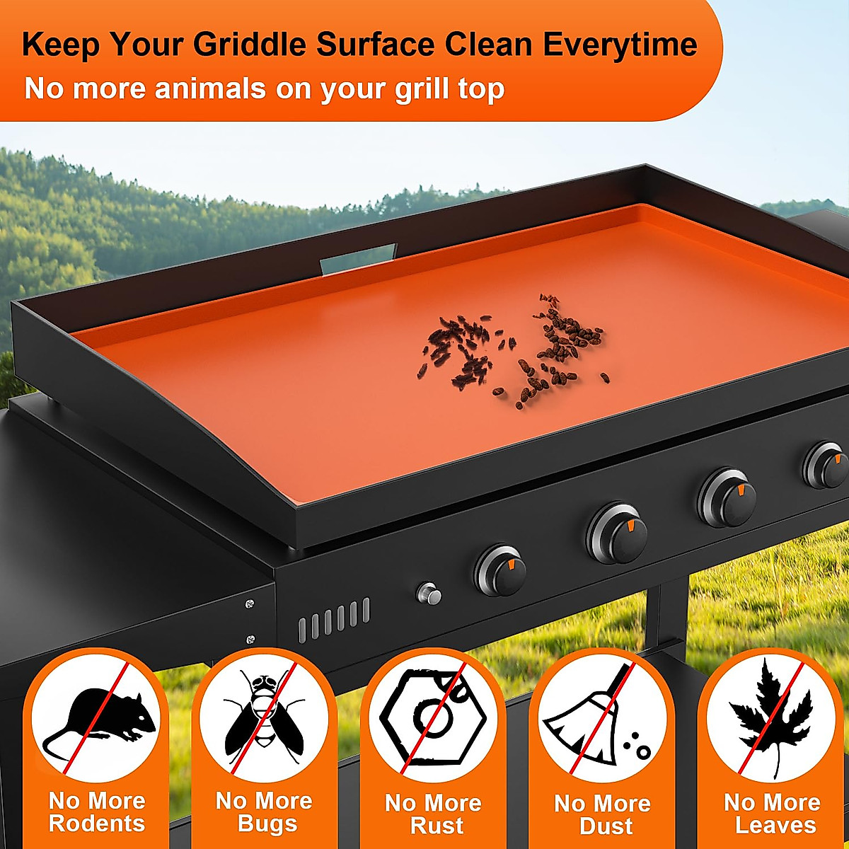 28 Inch Silicone Griddle Mat for Blackstone, Heavy Duty Food Grade Silicone Protective Griddle Cover Blackstone Griddle Accessories Heat & Cold Resistant, Prevent Rust&Dust