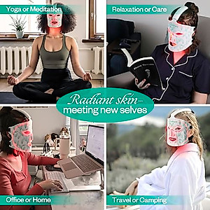 LuxRenew Red Light Therapy Mask, Near-infrared 850 Red Light + 7 Colors Led Face Mask Light Therapy, Portable and Rechargeable for Facial Led Mask Skincare at Home and Travel [LMask Pro]