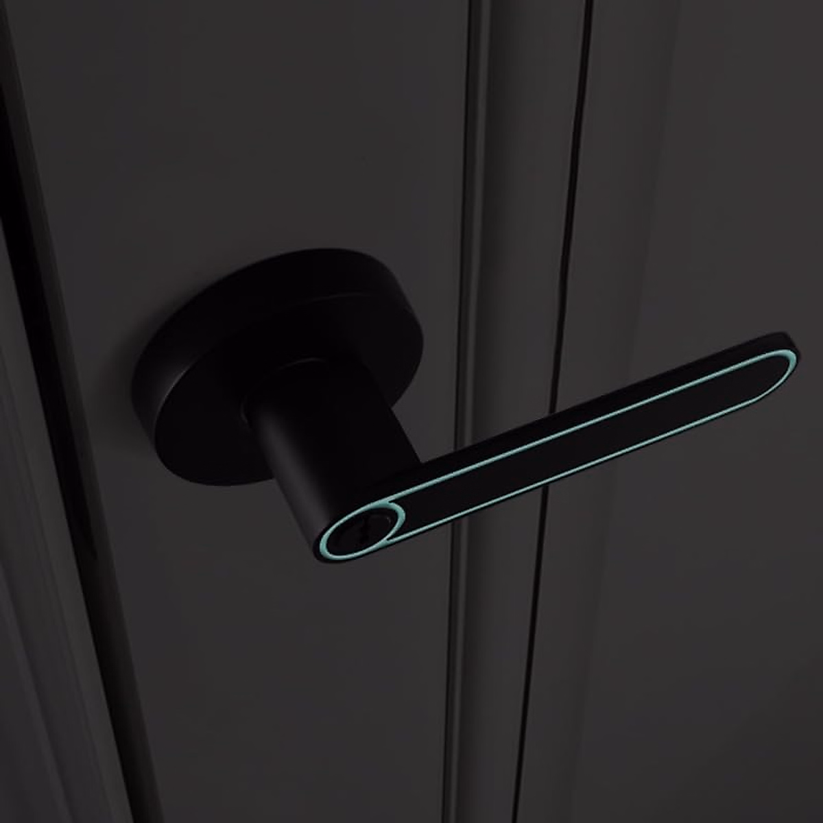 Black household silent strong magnetic suction door luminous lock Simple wooden door indoor handle lock - (Color: black)