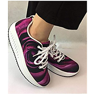chaqlin Womens Platform Wedge Party Shoes Casual Walking Shoes Breathable Trainers Fitness Sneakers EUR Size 35 Trainers Running Cute Cat Blue