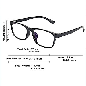 RicFarb Blue Light Blocking Glasses Computer Reading/Gaming/Phones Glasses for Men or Women,Ease Digital Eye Strain, Dry Eyes Matte Black