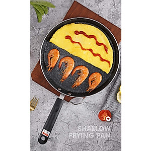 Mokpi Nonstick Skillet Crepe Pan Omelet Pan Pancake Fry Pan Kitchen or Camping Cookware (10-Inch, Black)