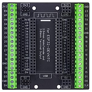 whiteeeen for ESP32 Super Breakout Board 3.81mm / 0.15" Terminal GPIO Expansion Board 3 Types Outputs for ESP32-DevKitC ESP-WROOM-32 Block PCB