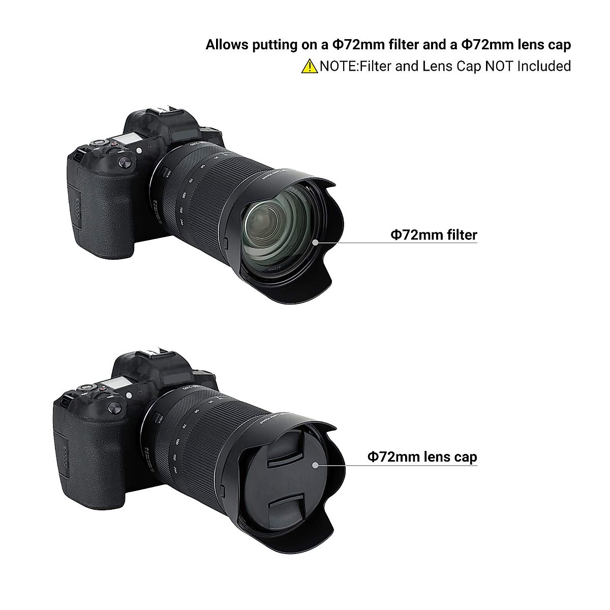 Lens Hood for Canon RF 24-240mm F4-6.3 IS USM on EOS R6 R5 RP R Camera, Reversible Lens Shade Replace Canon EW-78F Hood