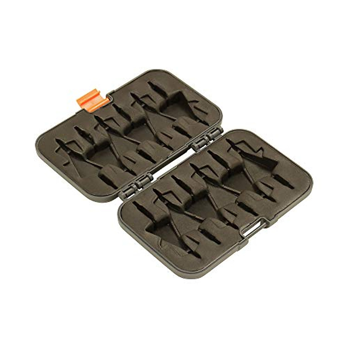 Allen Company Titan Broadhead Box & Caddy - Holds 6 Broadheads with Closed Width Up to 1-3/8" - Outdoor Storage for Bow, Compound Bow, Crossbow Accessories - Gray/Orange