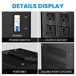 Anbull Voltage Converter 5000 Watt Voltage Transformer, AC 110V/120V/220V/240V Power Converter - Heavy Duty Step Up/Step Down Voltage Transformer Converter