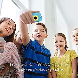 GIENEX Kids Camera for Boys Gifts, 12.0MP Selfie Video Digital Camera with Flash for Children, Shockproof Mini Learning Toy Cameras for Boy Girl Birthday Travel Gifts