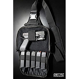 DBTAC Tactical Bag Shoulder Chest Pack with Sling for Concealed Carry of Handgun (Black Camo)