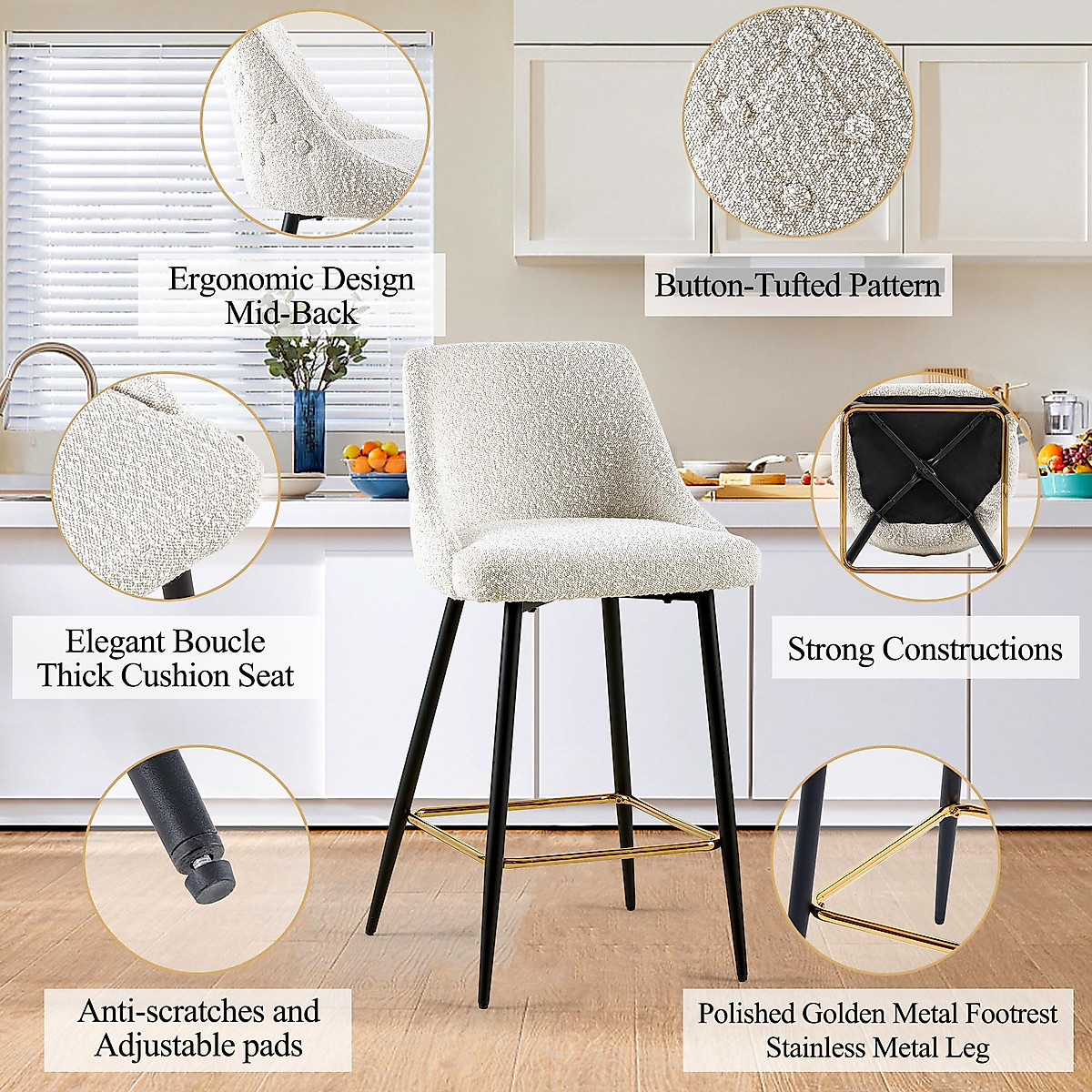 Homedot Bar Table Set for 4, 47.24" Industrial Counter Height Pub Table with 4 Chairs, Home Kitchen Breakfast Table and Chairs for Dining Room, Living Room, Apartment