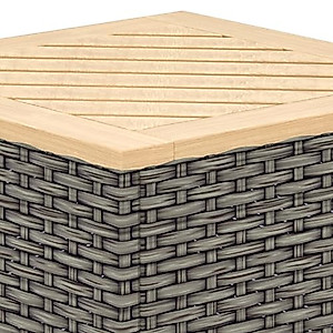 Homestyles Boca Raton Outdoor Side Table, Grey/Brown