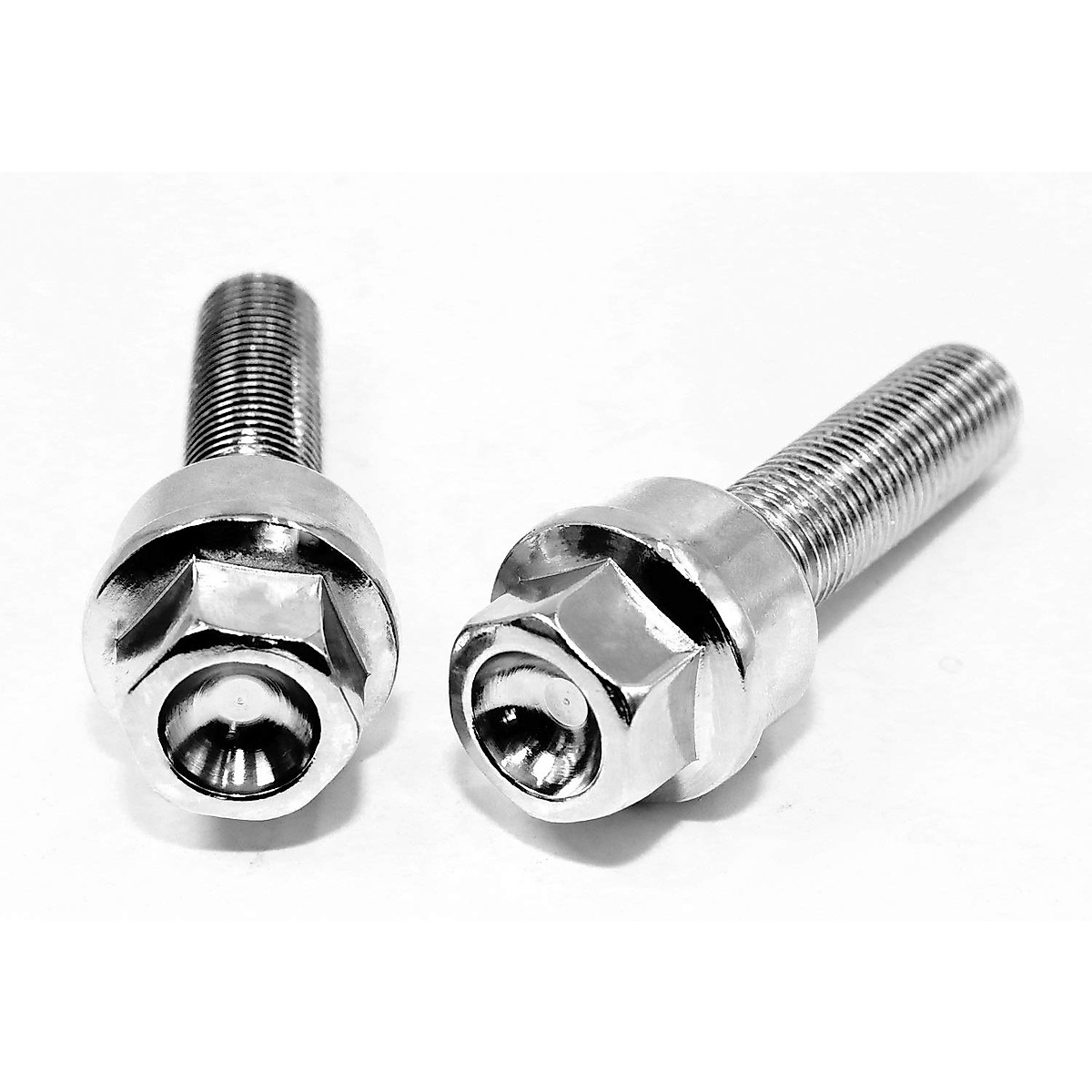 Set of 20 Veritek 14x1.5mm 45mm Extended Thread R14 Radius Chrome Ball Seat Washer Lug Bolts for Porsche Factory Wheels