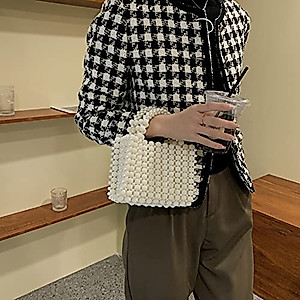 sikiwind Totes Bag, Women's Clutches Top-handle Bag Fashion Elegant Mini Pearl Clutch Bag Handmade Beaded Women Banquet Wedding Party Holiday Handbags Female Coin Purse