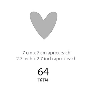 The Boho Design Hearts Wall Decals Peel and Stick for Kids, Baby Bedroom Nursery and Living Room. Love Vinyl Wall Stickers Decor (Grey)