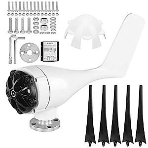 800W Windmill Generator, 5 Blade Small Wind Turbines Kit Industrial Energy Equipment (Black 12V)