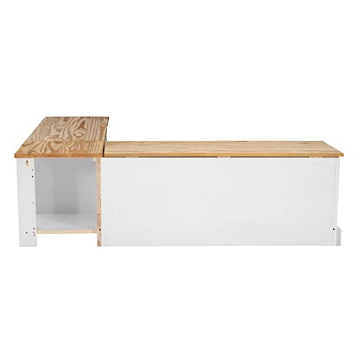 Linon Natural and White 2 Tone Backless Corner Breakfast, Table is NOT Included Harris Nook