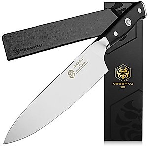 KESSAKU Chef Knife - 8 inch - Dynasty Series - Razor Sharp Kitchen Knife - Forged ThyssenKrupp German High Carbon Stainless Steel - G10 Garolite Handle with Blade Guard