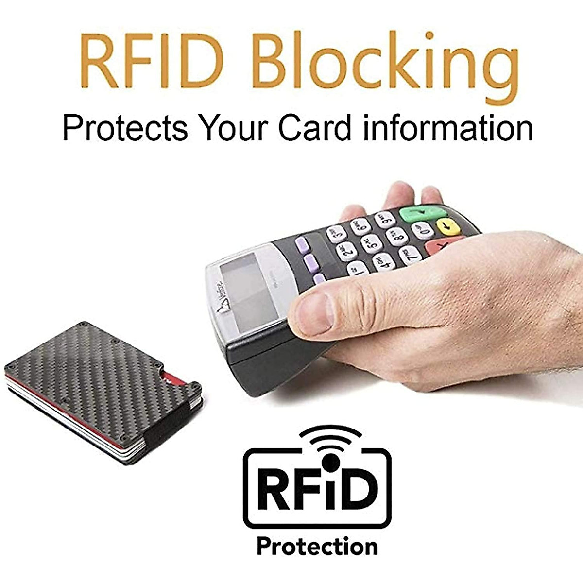 Psyco Tropix Carbon Fiber Wallet - Metal Wallet - Minimalist Wallet - RFID Blocking Front Pocket Wallet - Carbon Fiber Money Clip - Card Holder - Thin Wallet