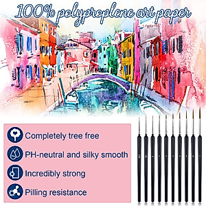 150 Sheets Watercolor Paper Bulk White Water Coloring Paint Paper with 10 Pcs Detail Paint Brushes for Artists Kids Students Watercolorists Art Drawing Beginning, 4 x 6 Inch, 5 x 7 Inch, 9 x 12 Inch