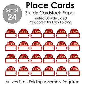 Big Dot of Happiness Lunar New Year - 2024 Year of the Dragon Tent Buffet Card - Table Setting Name Place Cards - Set of 24