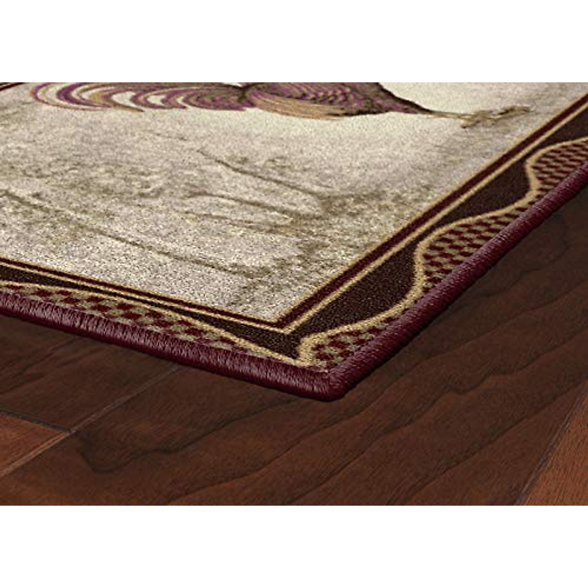 Brumlow Mills Tall Farmhouse Rooster Area Rug Rustic Decor Mat for Kitchen, Dining, Bedroom, Bathroom, Entryway or Living Room, 20" x 44", Brick