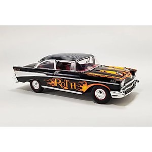 ModelToyCars 1957 Chevy Bel Air Hot Rod Big Daddy Ed Roth, Black - Acme A1807014-1/18 Scale Diecast Car