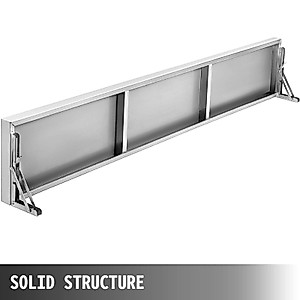 Happybuy Concession Shelf 70.8L x 11.4W Inch with Stainless Steel Frame and Surface Board for Food Trailer Serving Window