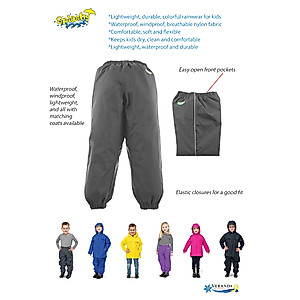 Splashy Waterproof Rain Pants for Kids (18-24 Months, Gray)