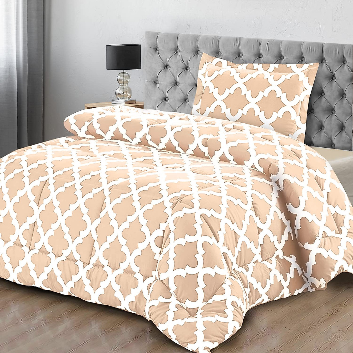 Utopia Bedding - Comforter Set with 1 Pillow Sham - 2 Pieces Bedding Comforter Sets - Down Alternative Comforter - Soft and Comfortable - Machine Washable, Beige, Twin