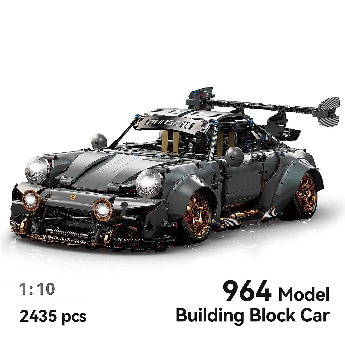 ZYLEGEN Race Car Building Toy Set,Collectible Model Building Set and Sport Car,Supercar Building Kit for Boys, Girls, and TeensGift for Motorsport Fans (Gray)