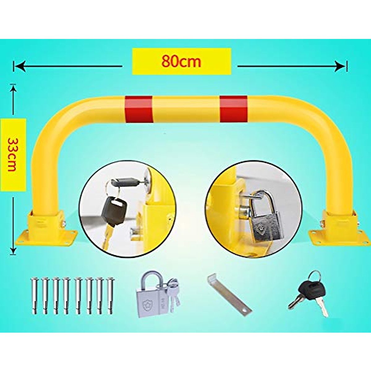 Parking Posts Lockable, Private Car Parking Latch Space Lock, Space Saver Car Park Driveway Guard Saver, Easy Installation, Against Pressure (Size : 80cm×33cm) (60cm×33cm) () ()