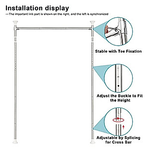 HOSKO Curtain Divider Stand - 48 to 72 inches Expandable Room Divider，Damage Free Freestanding Vertical Tension Stand