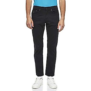 U.S. Polo Assn. Men's Slim Straight 5 Pocket Stretch Twill Jean, Black, 36Wx30L