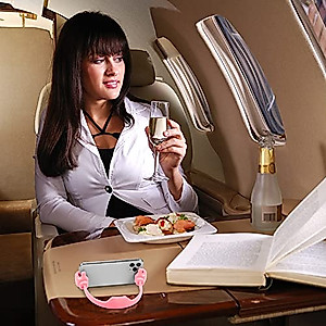 LucyPhy 2 Pack Thumbs up Cell Phone Holder, Adjustable Silicone Tablet Stand, Multi Colors Portable Desktop OK Stands Compatible for Smart Phones iPhone iPad Mini Huawei Samsung (White and Pink)