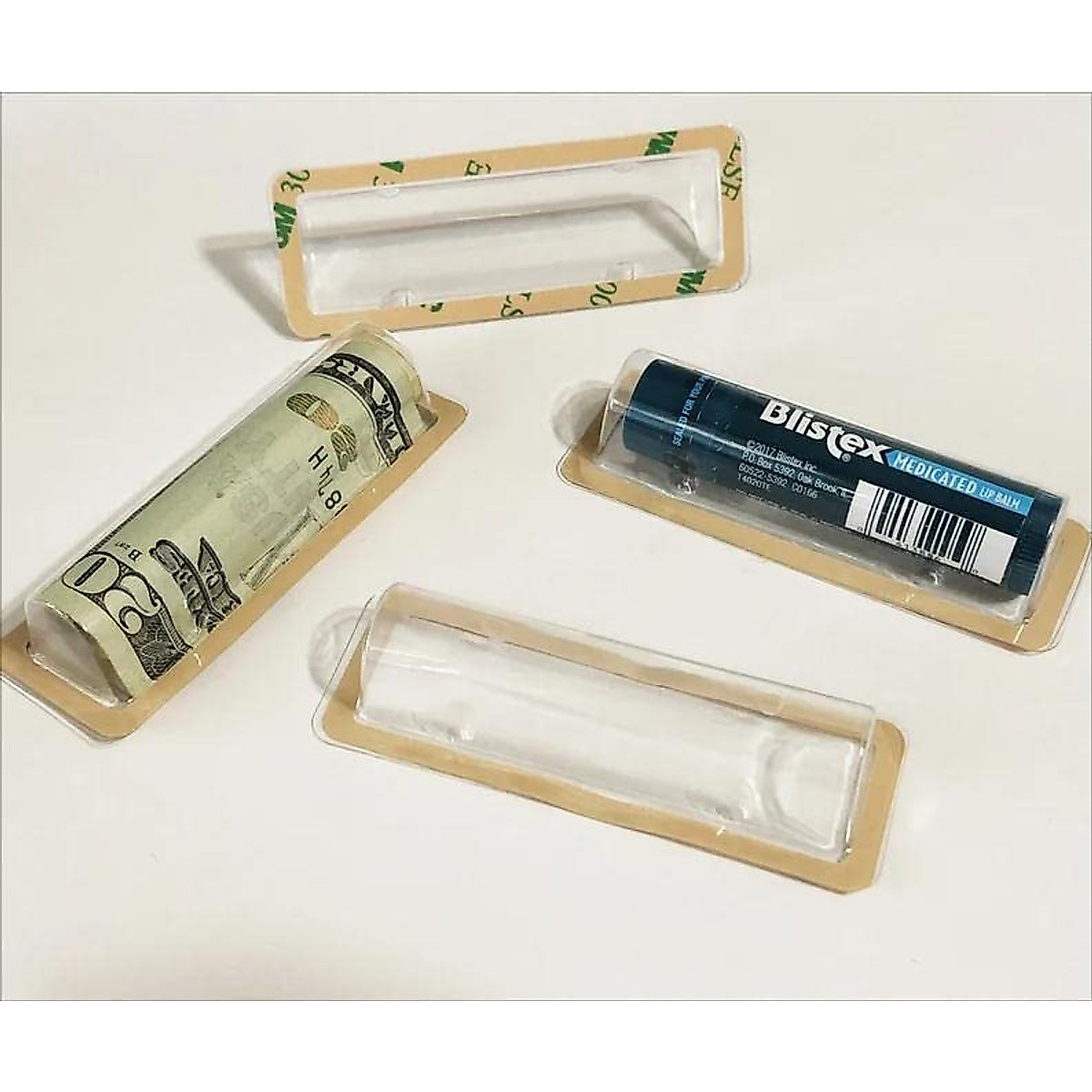 50PCS Money Card Holder Thankgiving Gifts Card Clear Plastic Dome Lip Balm Pouch with Adhesive Tape, DIY Christmas Money Card Chapstick Holder Money Holder Custom Gift Card Holder (50)