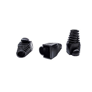 GFORTUN 100pcs RJ45 Cat6 Cat5E Ethernet Cable Snagless End Boots Cap Connector Cover Modular (Black)