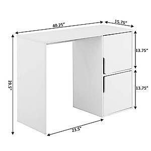 Convenience Concepts Designs2Go Student Desk with Storage Cabinets, White