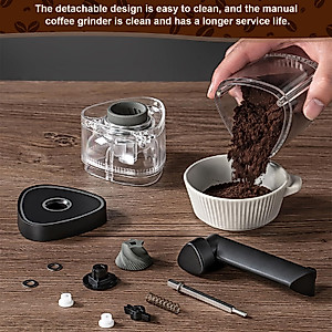 Manual Coffee Grinder, Portable Coffee Bean Grinder with Ceramic Grinding Burr, Adjustable Espresso Grinder for Travel, Camping, Kitchen & Office