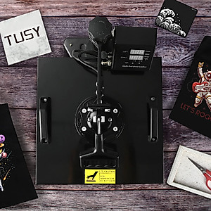 Pro 5 in 1 TUSY Heat Press 15x15 Slide Out, 360 Degree Swing Away Heat Transfer Press Machine, Digital Industrial Sublimation Heat Press Machine for T-Shirt/Hat/Mug/Plate