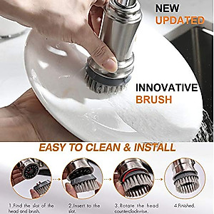 Bushed Nickel Kitchen Faucet with Pull Down Sprayer and Brush, Single Handle High Arc Single Hole Pull Out Kitchen Sink Faucets with Sprayer, Stainless Steel, APPASO