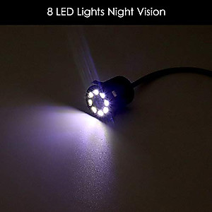 Rear View Camera, 18.5 mm CCD Reverse Backup Camera, 170° Viewing Angle Reversing Camera Night Vision with 8 LED Lights, Parking Camera Waterproof for 12V Car RV SUV Minivan Camper