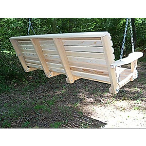 Ecommersify Inc 5 Five Feet Ft Made in The USA Rot Resistant Cypress Lumber Roll Back Porch Swing with Swing-Mate™ Comfort Springs