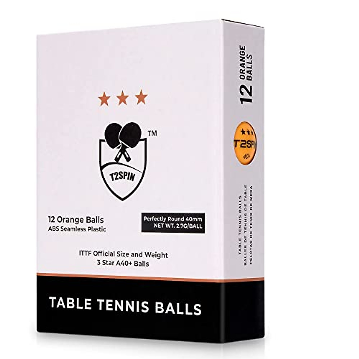 3-Star Ping Pong Balls - Premium 40+ Table Tennis Balls - Highest Grade Balls - Pack of 12 - ITTF Regulation Size & Weight - Seamless - High Durability - Ping Pong Accessories for Ping Pong Tables