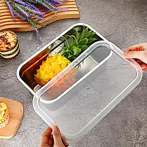 Suttmin 8 Pcs Hotel Pan with PP Plastic Lid Steam Table Pan Stainless Steel Restaurant Pans 1/4 Size Catering Pans Food Prep Pan Restaurant Anti Clogging Steamer for Buffet Hotel(4 Inch Deep)