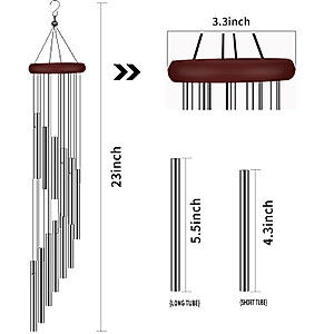 4 Pack Wind Chimes for Outside, Sympathy Wind Chimes Outdoor Clearance with 12 Aluminum Alloy Tubes and Hook, Memorial Wind Chimes Gift Decoration for Home, Patio, Garden, Outdoor